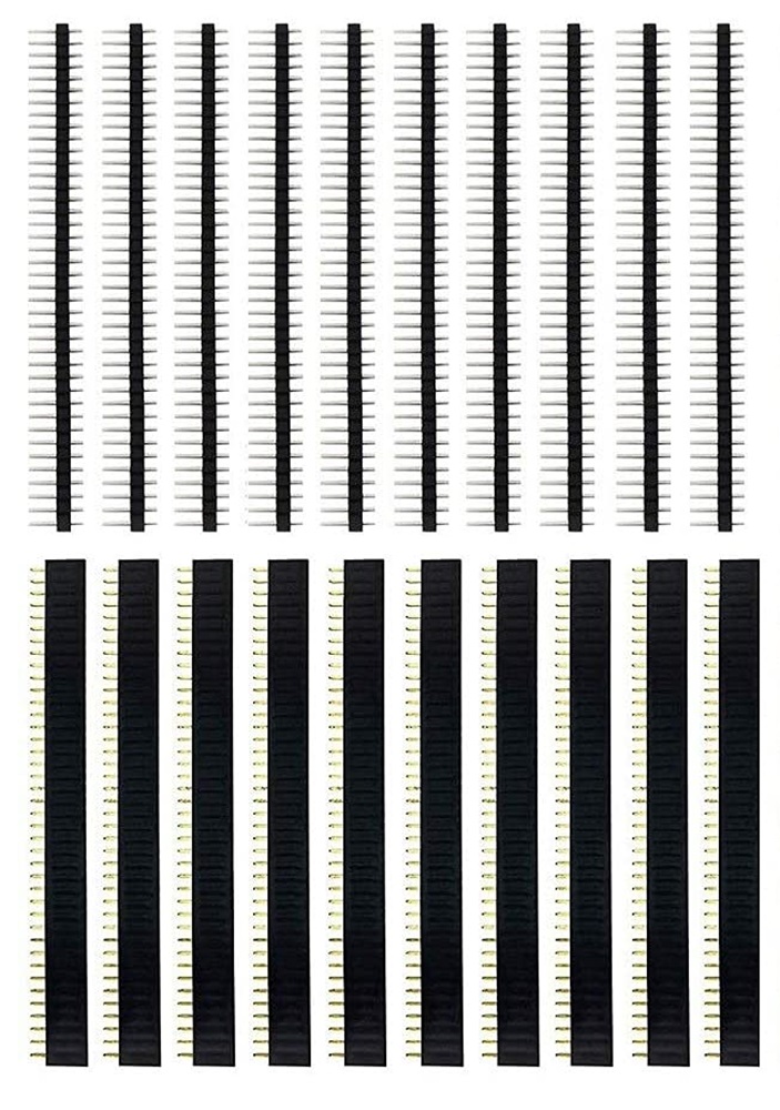 1x40 Single Row Male & Female Header Berg Strip Connector Pair (10 ...
